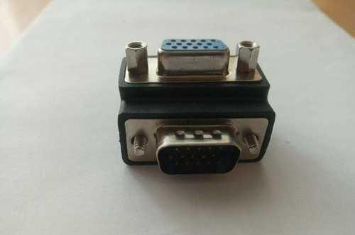 Адаптер угловой 15-pin VGA (M) to 15-pin VGA (F)