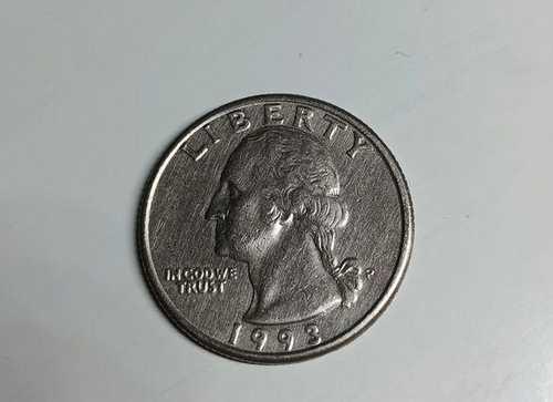 Liberty quarter dollar 1993 перевертыш