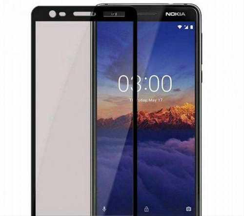 Защитное стекло 5D для Nokia 3.1 (черное)