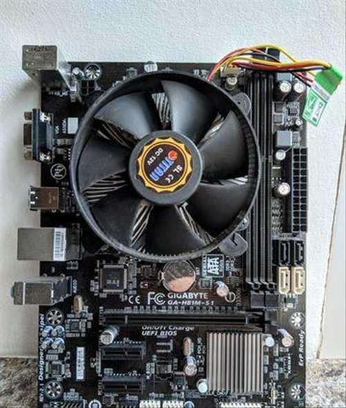 Gigabyte GA-H81M-S1 + i3 4170 3.7GHz + кулер