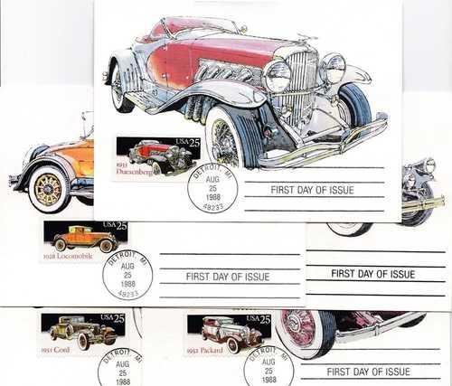 Картмаксимум. США. 1988. Ретро автомобили