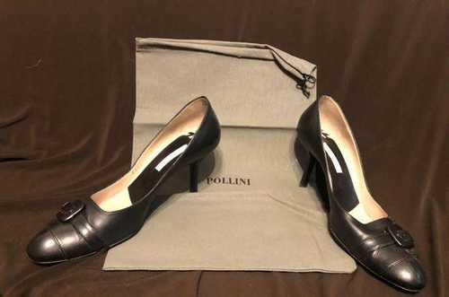 Черные кожаные туфли Pollini