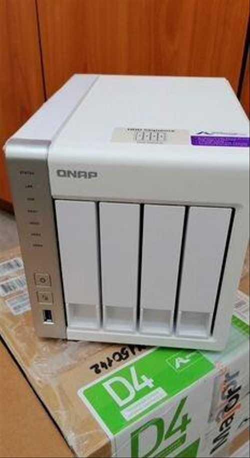 Сетевое хранилище qnap D4, без дисков