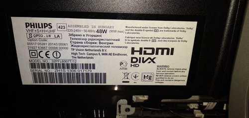 Philips 32PFL6007T/12 на запчасти