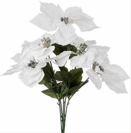 Цветок искусственный букет пуансетий из 2-Х частей высота - 50 см Lefard 241-1304