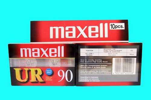 Maxell UR90, аудиокассеты запечатанные, 4 шт