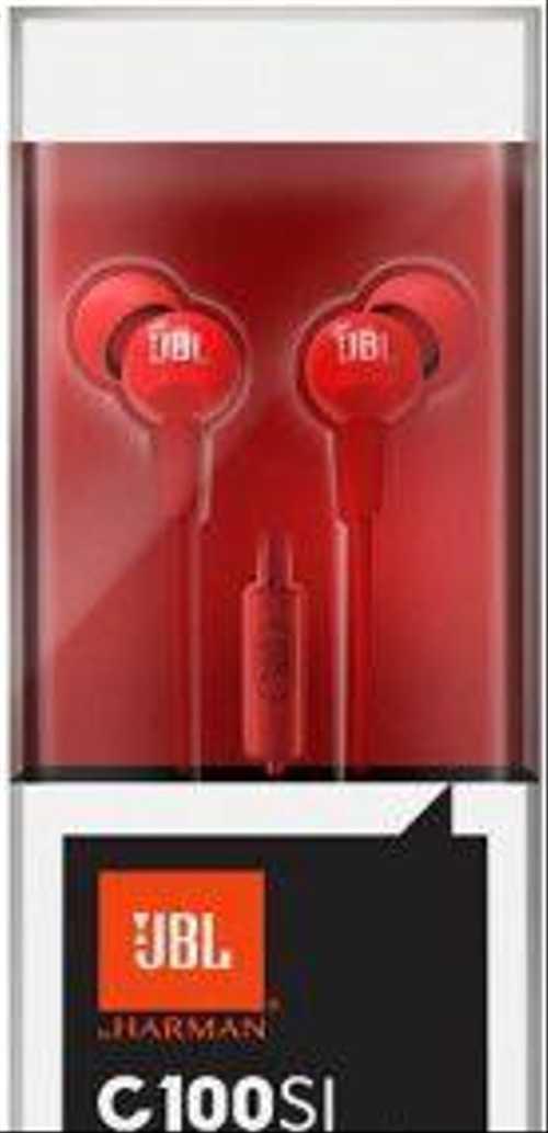 Наушники с микрофоном JBL C100SI Red