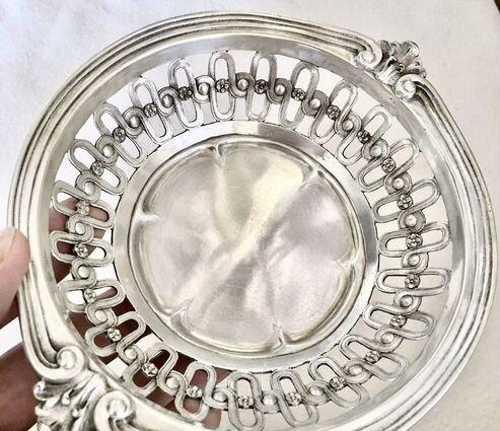 Тарелка Фигурная серебро для конфет