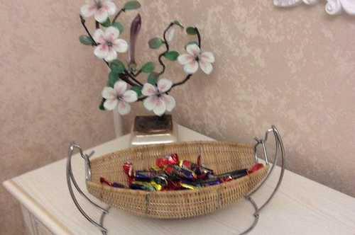 Плетеная корзиночка- фруктовница- конфетница