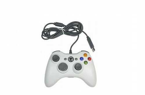 Джойстик проводной для Xbox 360 и PC Белый