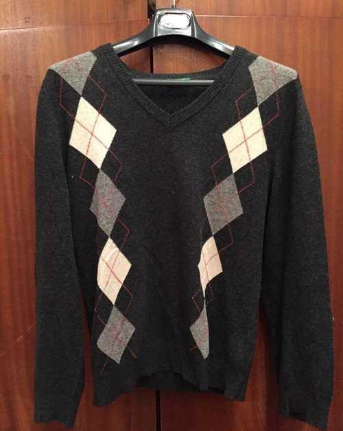 Джемпер мужской, размер 44-46, Benetton, шерсть, с