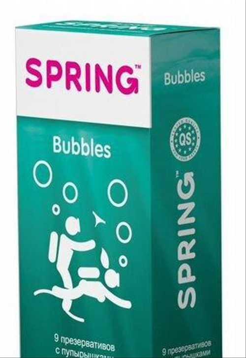 Презервативы spring bubbles с пупырышками - 9 шт