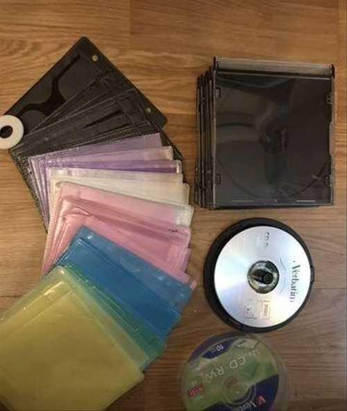 Болванки CD RW, пластиковые коробочки под CD/DVD и