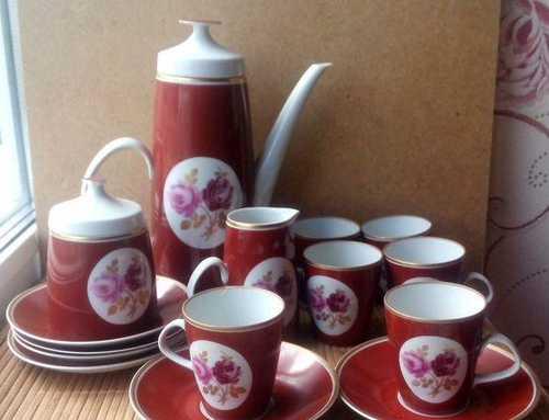 Кофейный сервиз винтаж Fine China Lichte1970-е,GDR