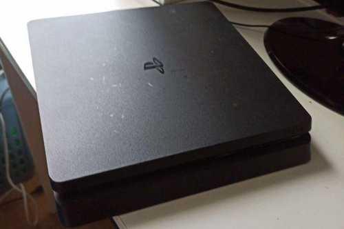 Ps4 slim 500gb + наушники + 2 геймпада