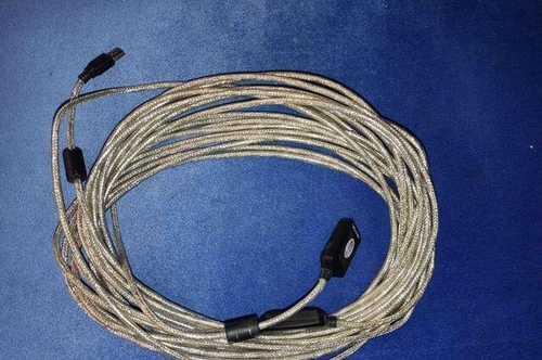 Удлинитель USB 2.0 активный vcom 15 метров кабель