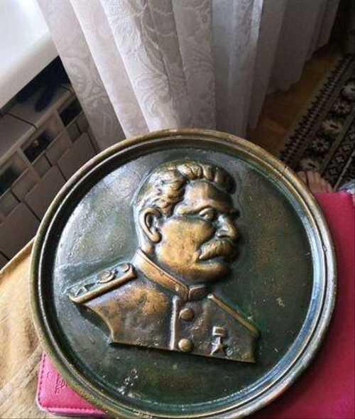 Плакетка Сталин. Поднос старинный