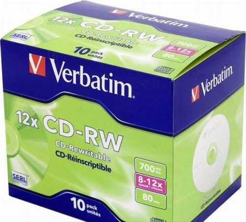 CD-RW Verbatim болванки новые 10шт. упаковка