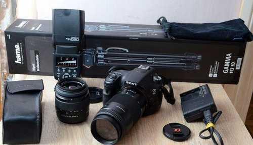 Sony A58 2 объектива комплект + видеосвет