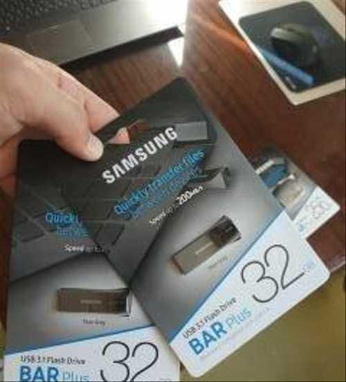 Флешки новые Samsung BAR plus 32гб,64гб,256гб