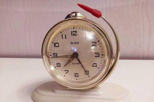 Часы будильник Слава Глобус СССР