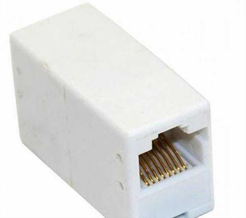 Адаптер проходной RJ-45 (8P8C) 5E (белый) 20 штук