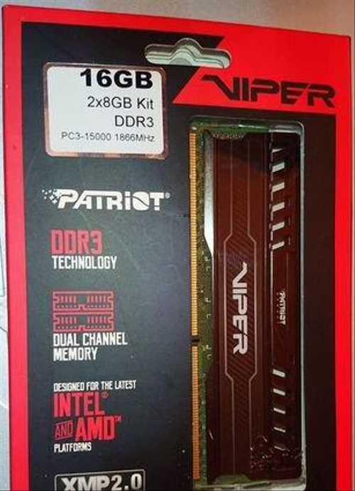 Patriot Viper 3 16Gb 1866MHz DDR3 (PV316G186C0K)