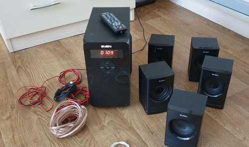 Колонки sven HT-200 (5x12W+Subwoofer 20W, дерево