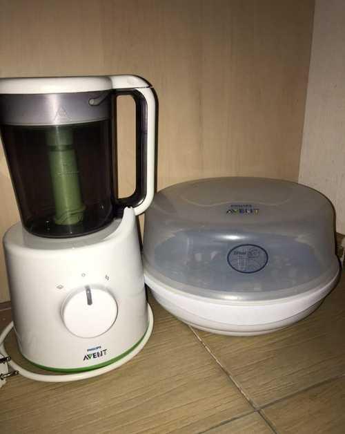 Пароварка Philips avent + стерилизатор бутылочек P