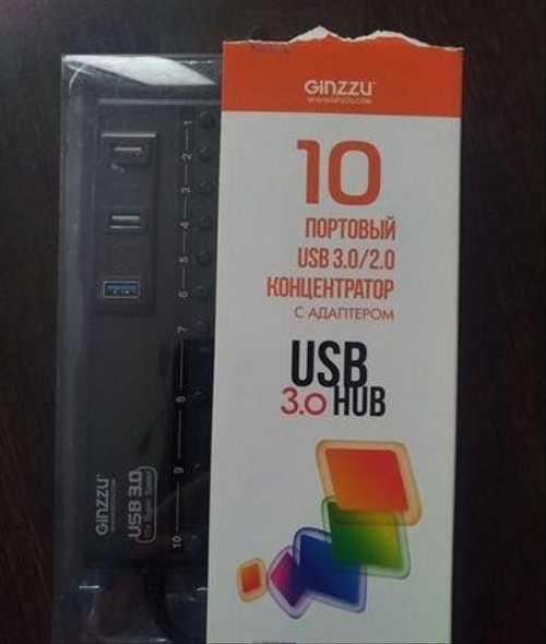 USB-концентратор Ginzzu GR-380UAB