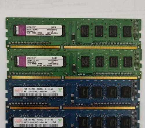 Оперативная память DDR3, 2x2Gb, 2x1Gb