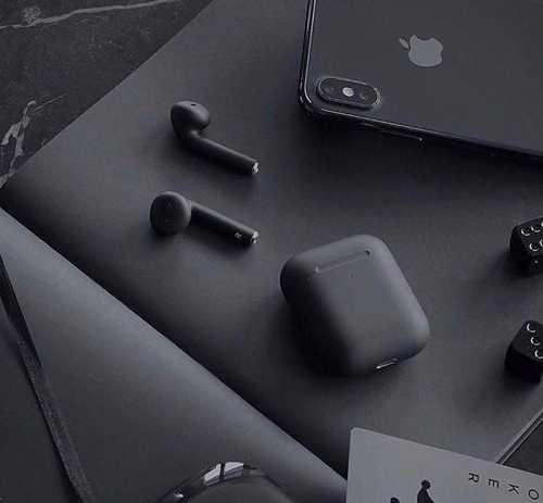 Качественная реплика AirPods 2 Black Matte AP2