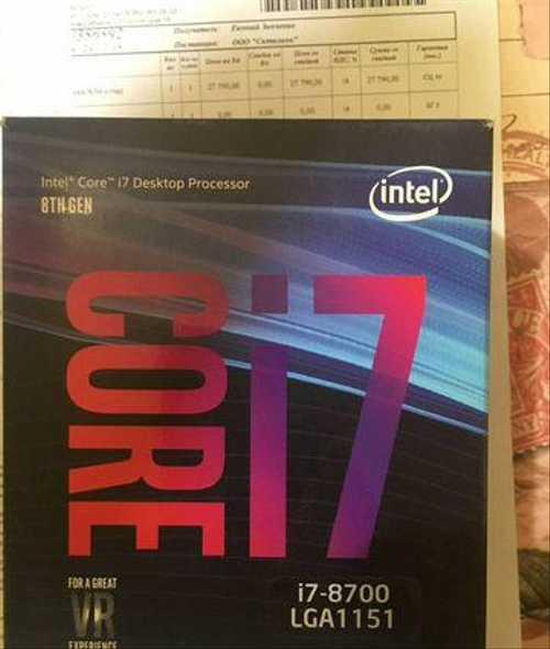 Cpu intel core i7 8700