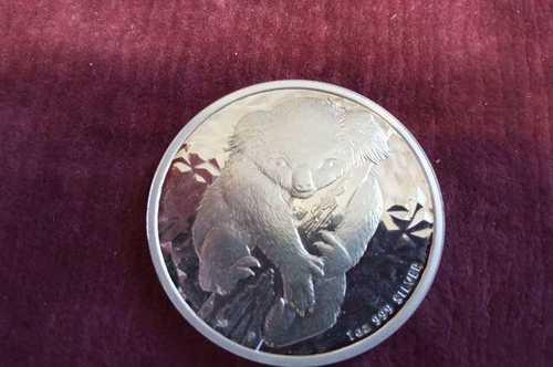 Монета - доллар Австралии, пруф, серебро 999 пробы