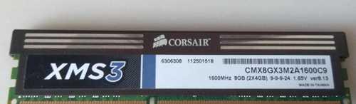 Модуль памяти Corsair XMS3 4GB 1600 MHz DDR3