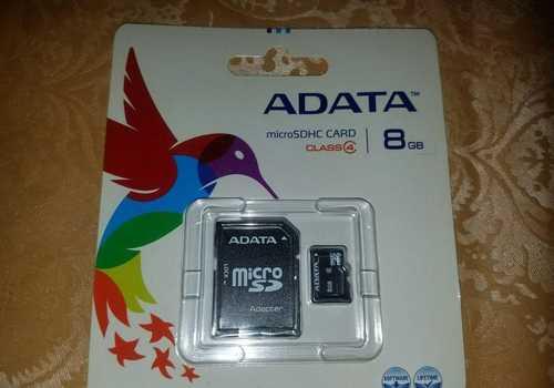 Карта памяти Micro SD Adata 8 GB Class 4