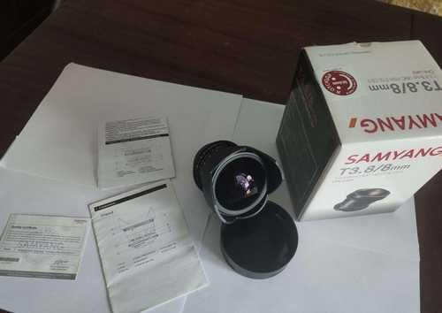 Объектив Samyang T3. 8/8 mm fish eye CSii (на cano