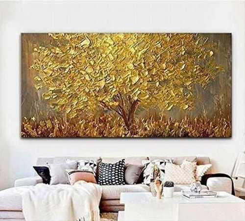 Картина маслом на холсте Золотое дерево