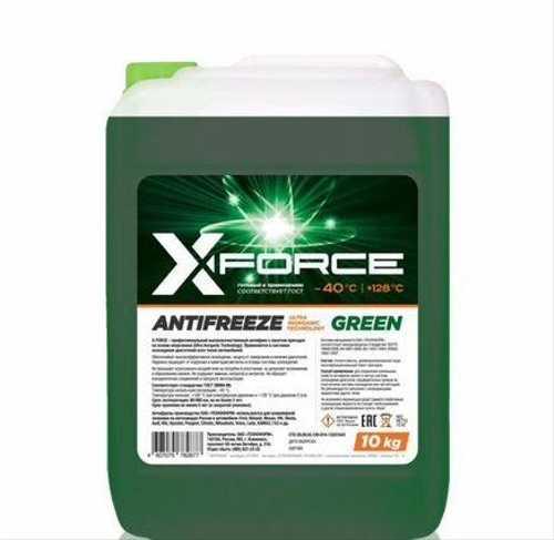Антифриз X-force -40C зелёный (10 кг)