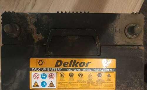 Аккумулятор автомобильный Delkor 90 AH, 12V. Поляр