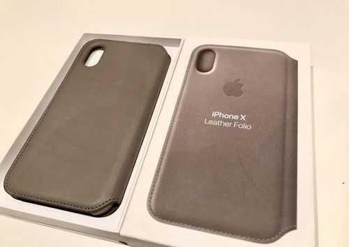 Чехол Apple Leather Folio iPhone X XS Оригинал
