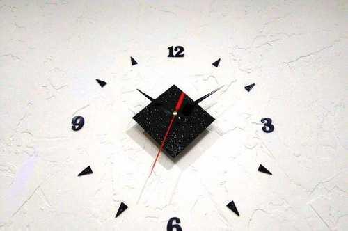 Настенные интерьерные 3D часы Черные