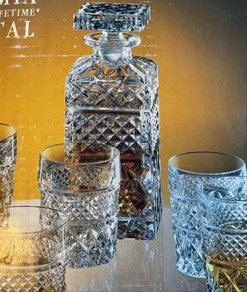 Графин и стаканы для виски хрусталь bohemia
