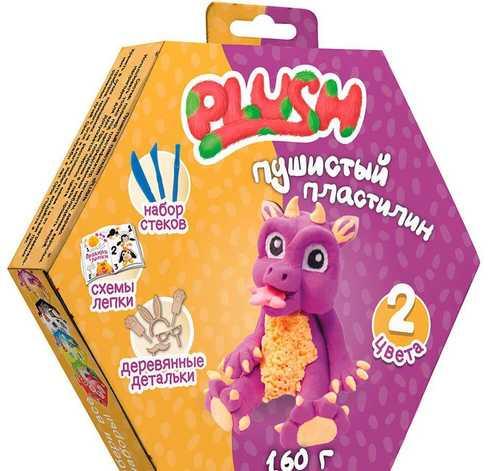 Пушистый пластилин Plush (фиолетовый+оранжевый)