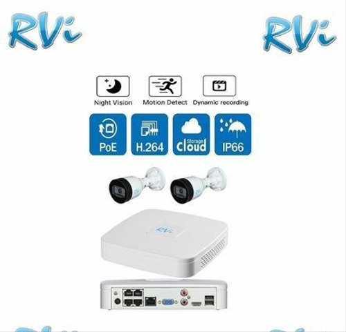 Видеонаблюдения на 2 камеры RVI (2mp IP-POE)