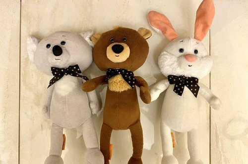 Мягкие игрушки Гнутики медведь, коала, зайка