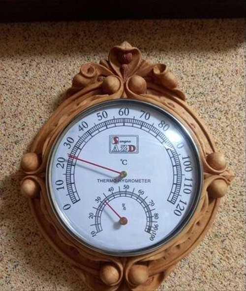 Банный термометр-гигрометр из ольхи