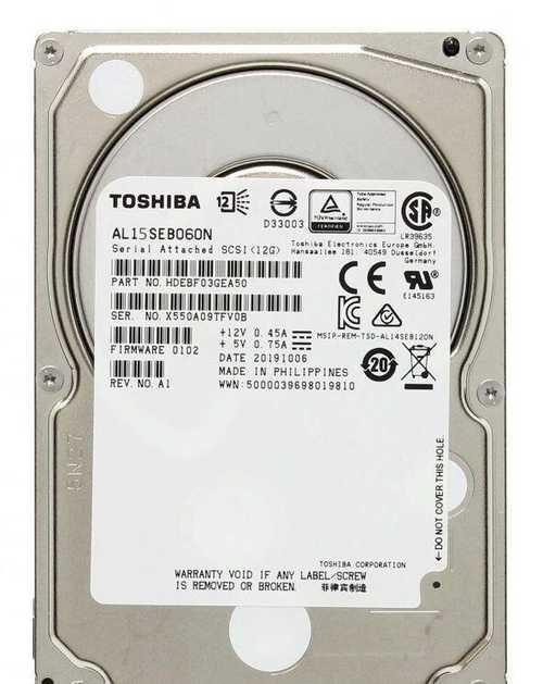 Жесткий диск Toshiba SAS 3.0 600Gb AL15SEB060N