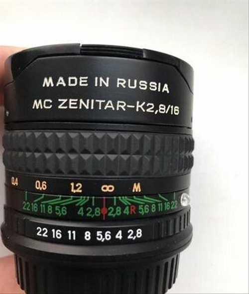 Объектив Зенит Zenitar 16 mm 2,8 фишай fisheye