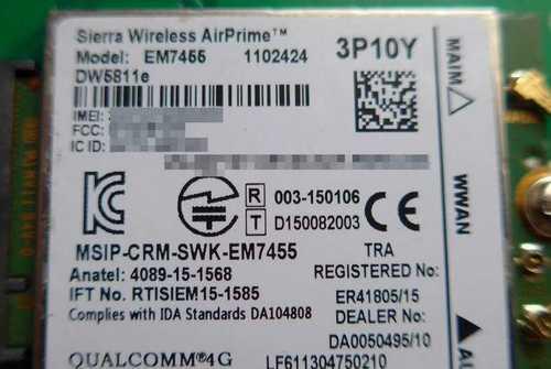 Sierra EM7455 (DW5811e) 4G, 3G, Cat-6